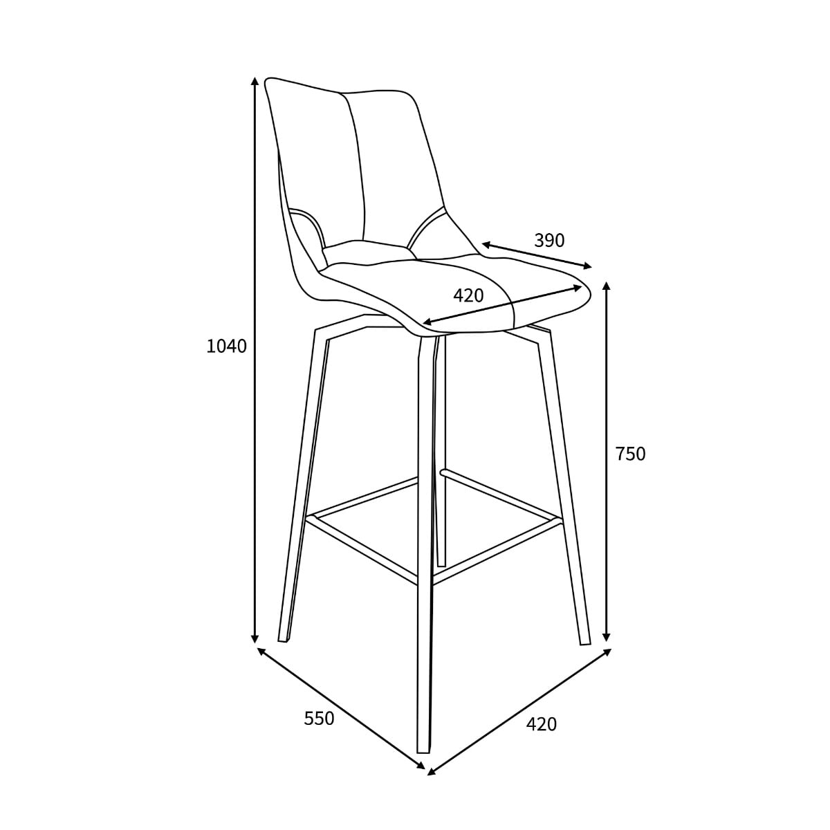 Flair Mako Swivel Leather Effect Bar Chair | Bed Kingdom