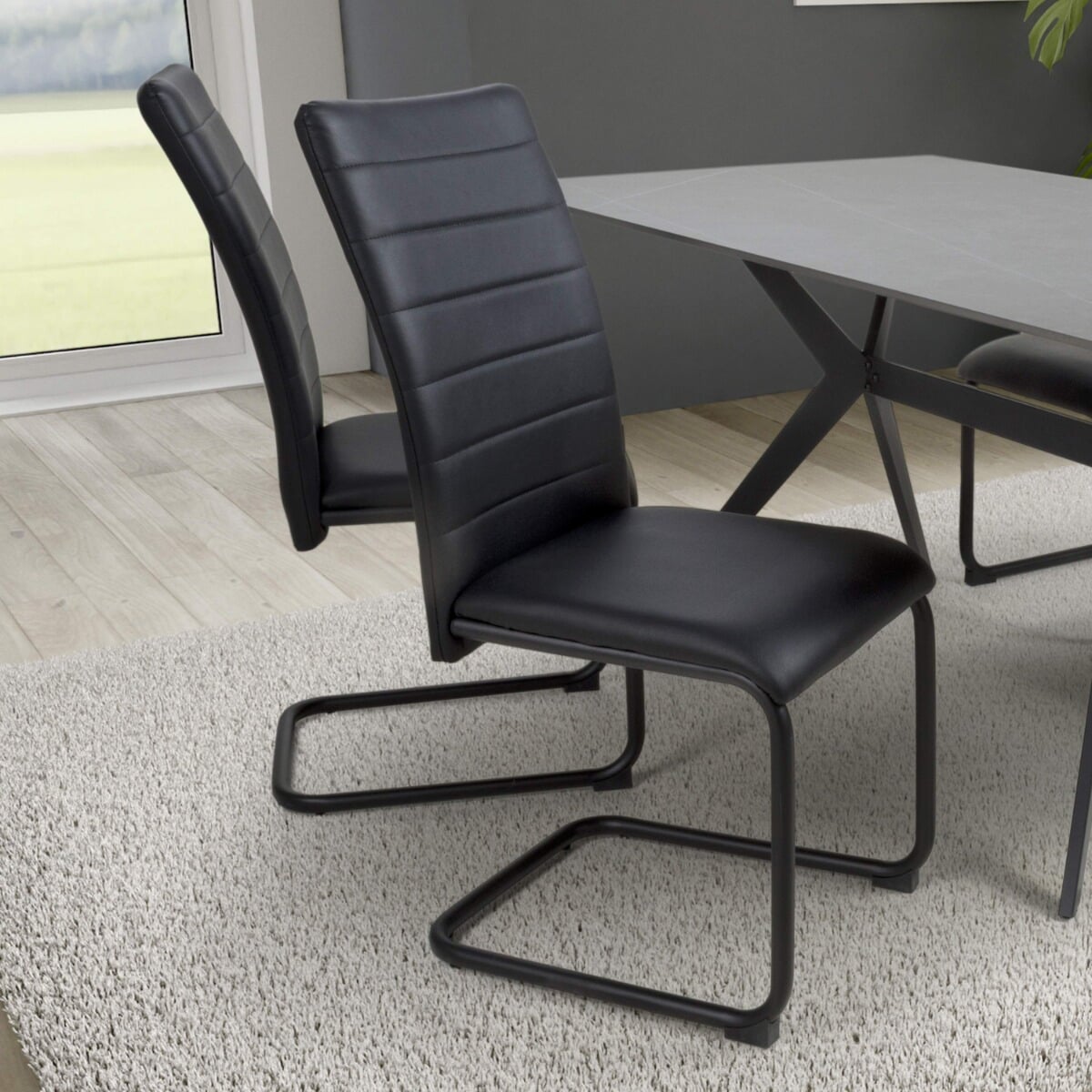 Flair Carlisle Leather Effect Dining Chair (4 Pack) | Bed Ki