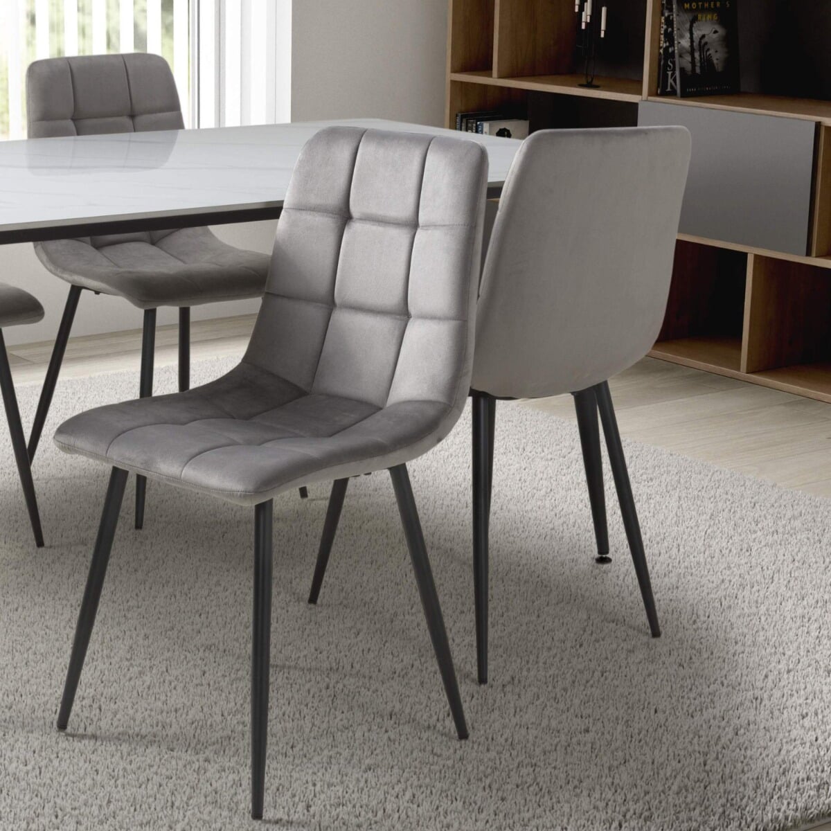 Flair Madison Brushed Velvet Dining Chair (4 Pack) | Bed Kin