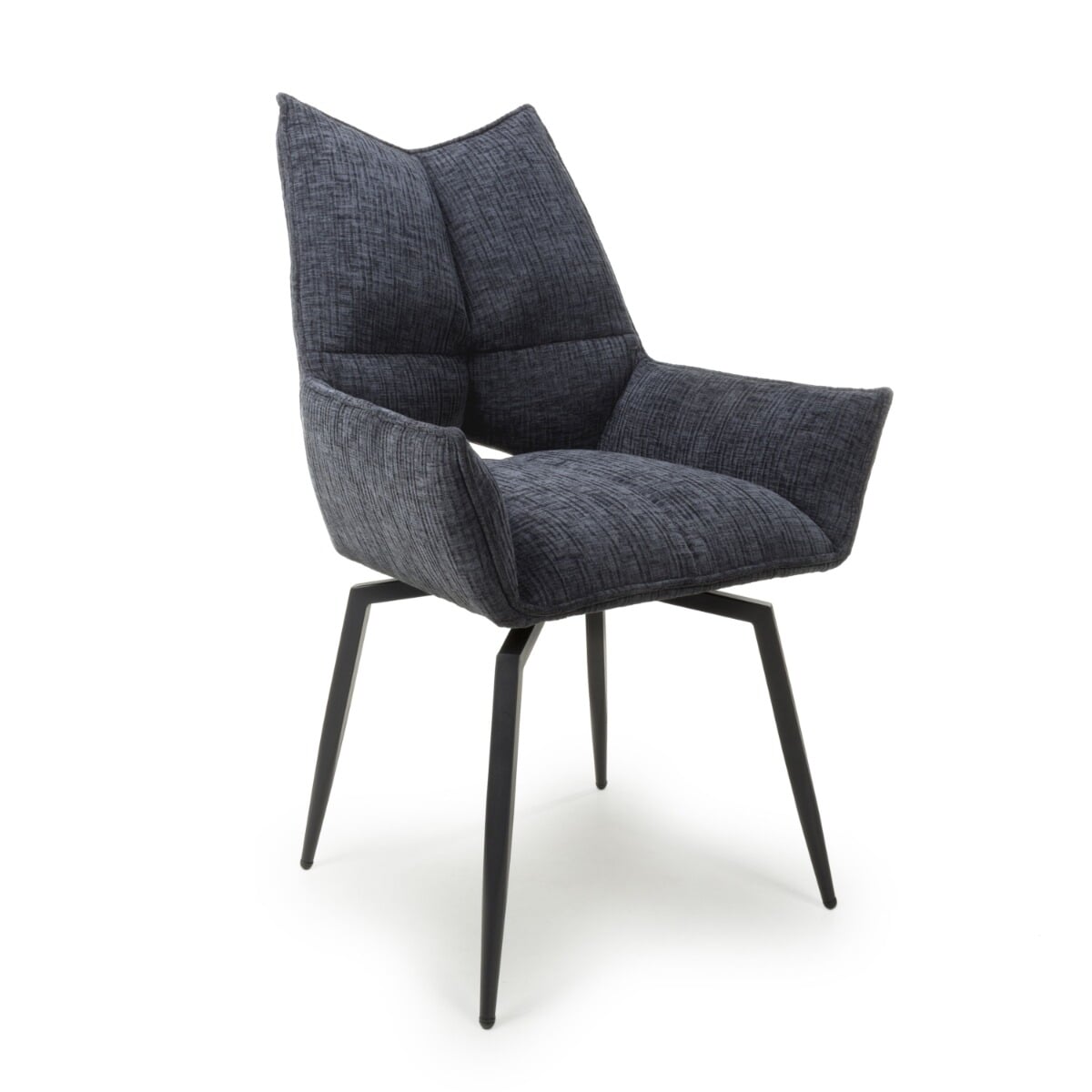 Flair Dakar Textured Effect Charcoal Swivel Chair (Pair) | B