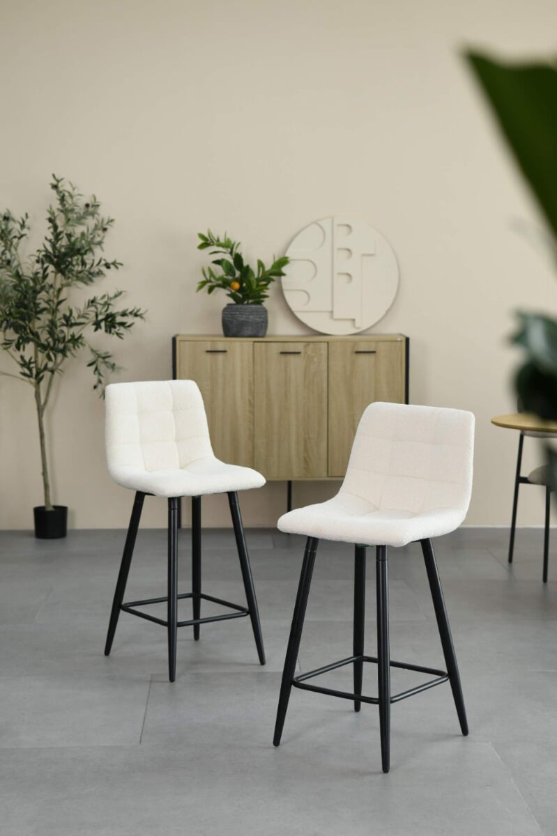 Flair Lichfield Boucle Bar Stool (Pair) | Bed Kingdom