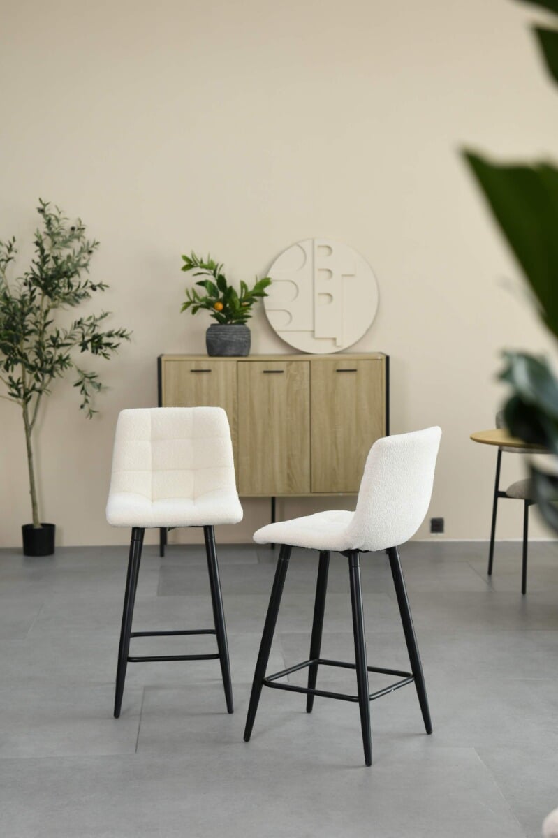 Flair Lichfield Boucle Bar Stool (Pair) | Bed Kingdom