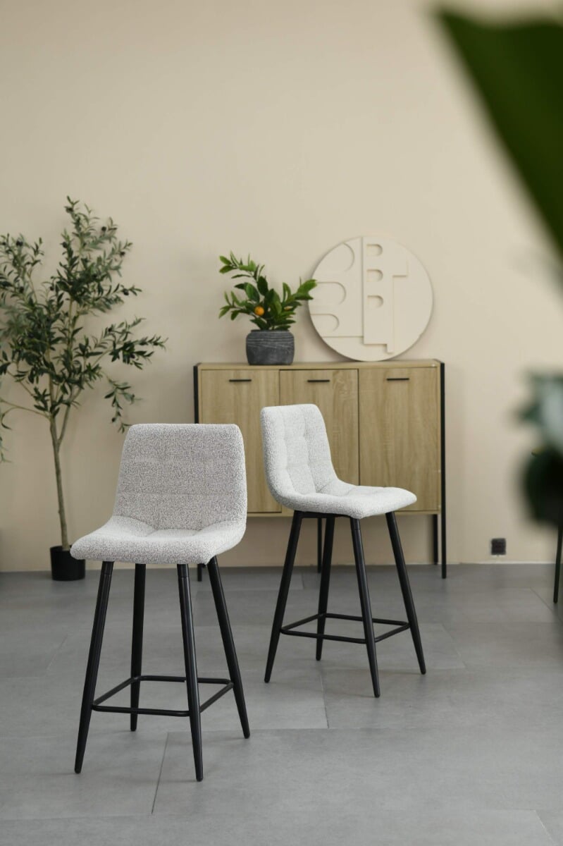 Flair Lichfield Boucle Bar Stool (Pair) | Bed Kingdom