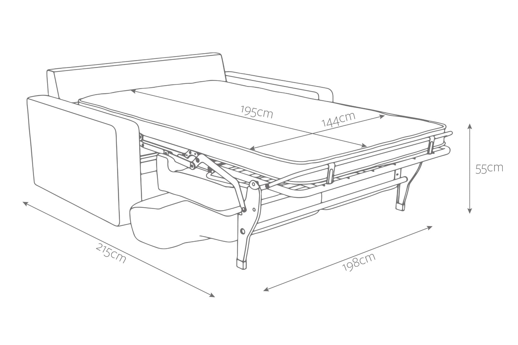Jay-Be® Linea Sofa Bed with e-Sprung™ Mattress - Three seate