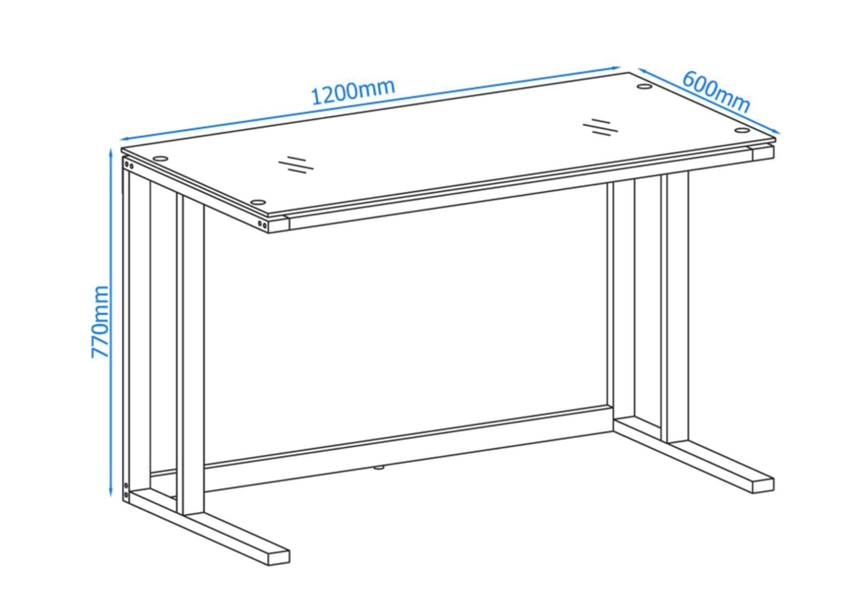 Alphason Smoked Glass Desk | Bed Kingdom