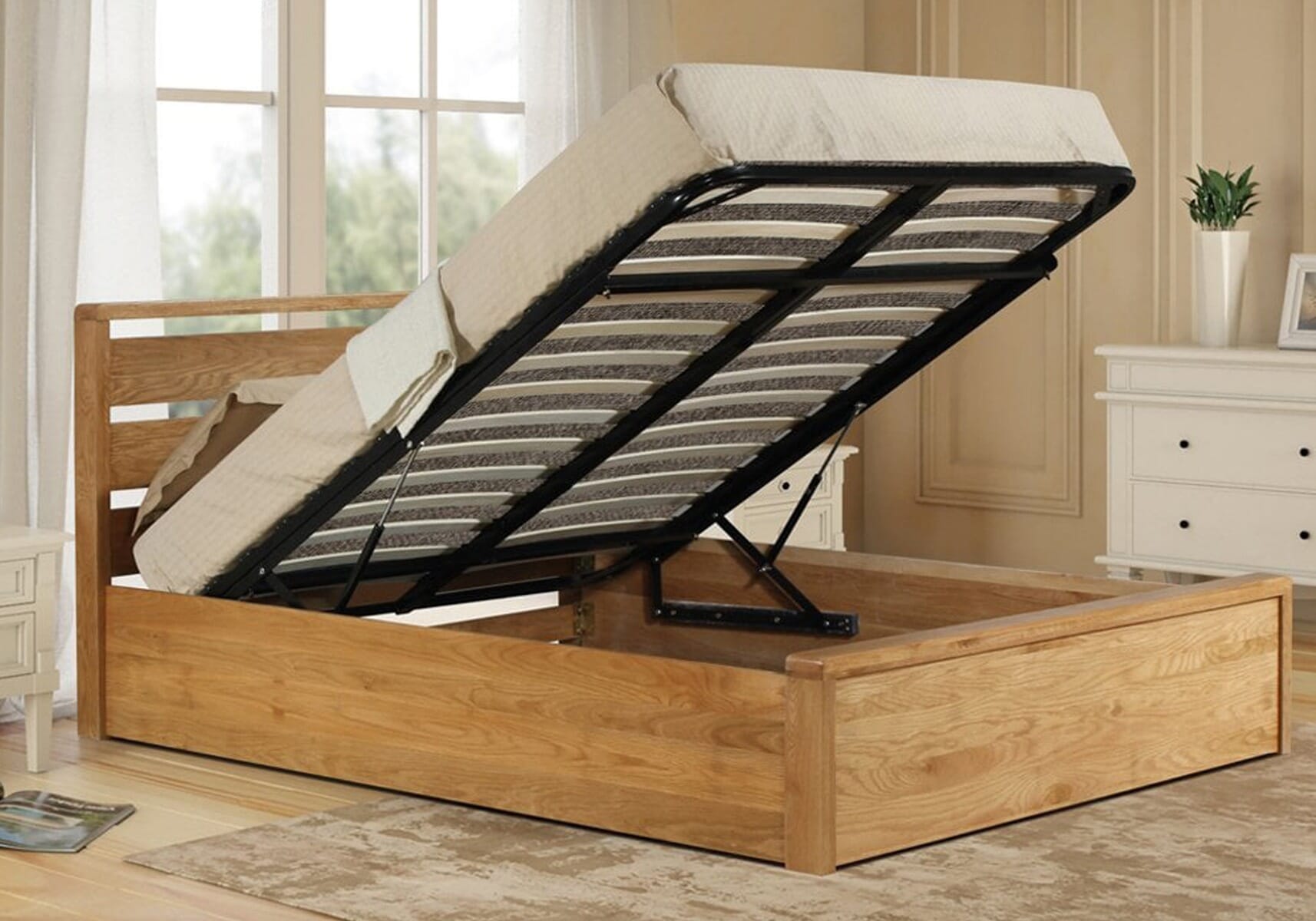 Emporia Beds Modena Oak Ottoman Bed Frame